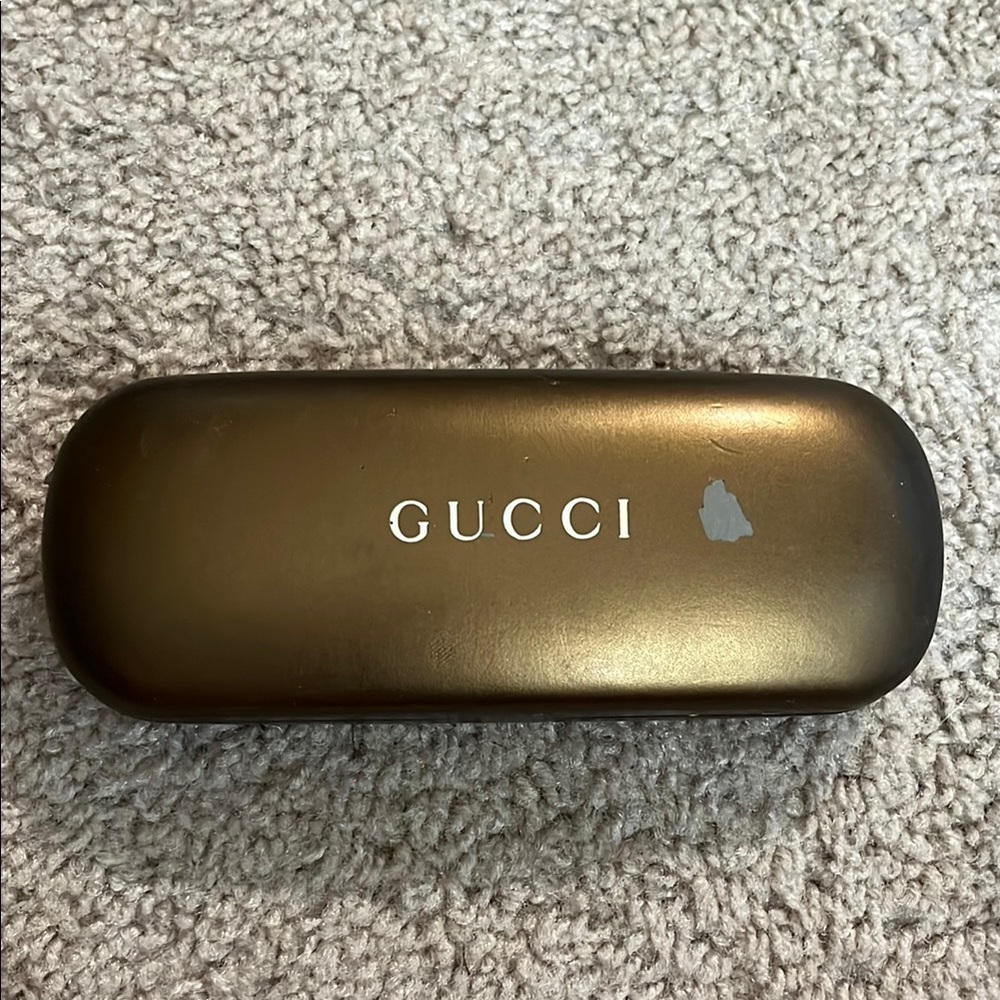 Gucci Metallic Gold Eyeglass Case - Gem